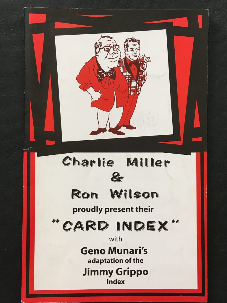 Card Index with Geno Munari’s adaptation of the Jimmy Grippo Index ...